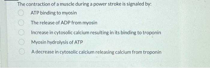Solved The contraction of a muscle during a power stroke is | Chegg.com