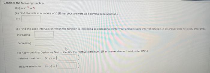 Solved Consider the following function. f(x)=x2/9+5 (a) Find | Chegg.com