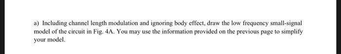 Solved Problem 4: Common Gate Amplifier Small Signal | Chegg.com