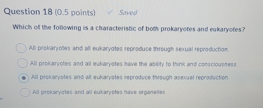 Solved Question 18 ( 0.5 ﻿points)SavedWhich of the following | Chegg.com