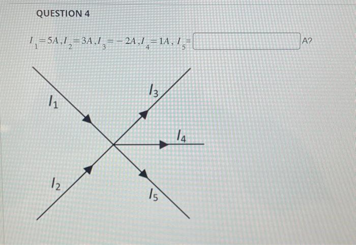 Solved i1 = 5A, i2 = 3A, i3 = -2A, i4 = 1A, what does i5 | Chegg.com