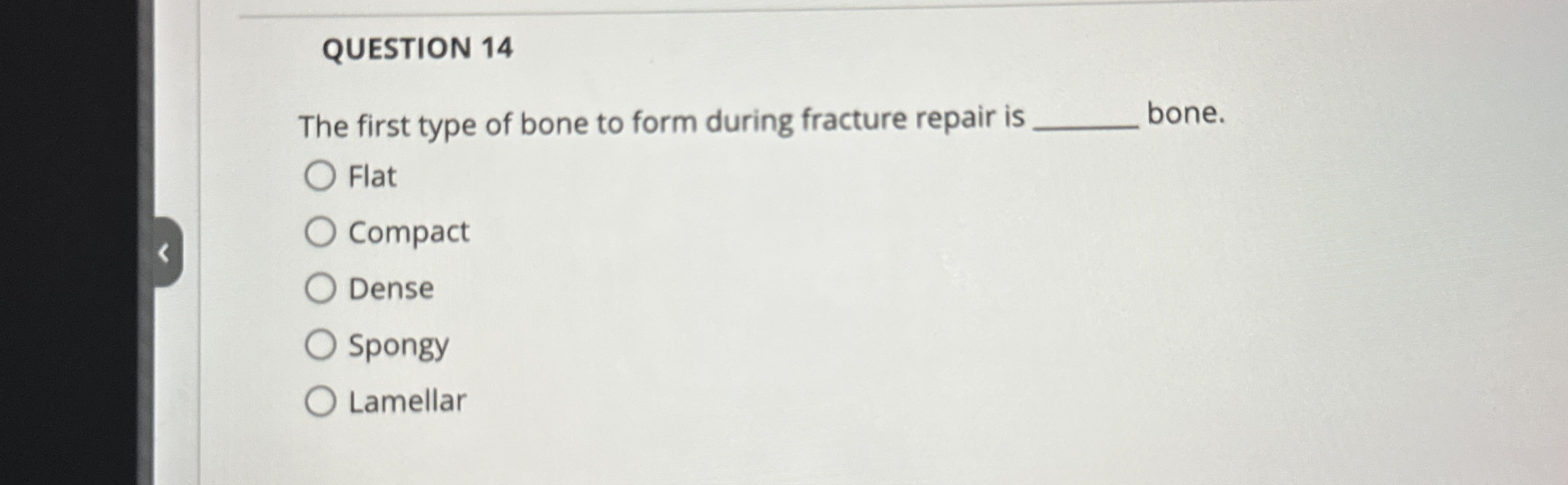 Solved QUESTION 14The first type of bone to form during | Chegg.com