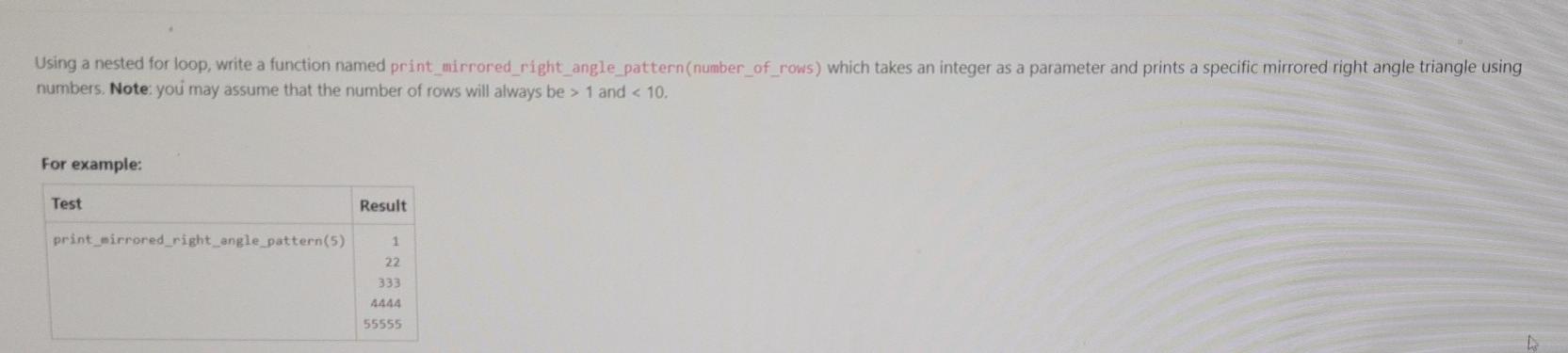 Solved Using a nested for loop, write a function named | Chegg.com