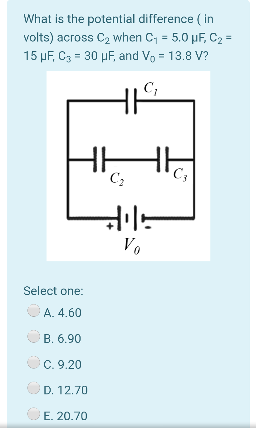 Solved What is the potential difference in volts) across C2 | Chegg.com