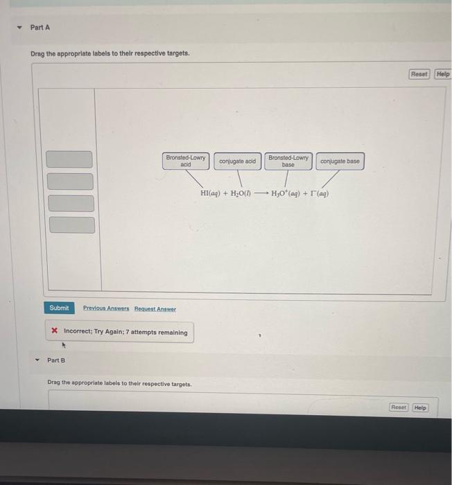 Solved * Incorrect; Try Again; 7 attempts remaining Part Bi: | Chegg.com