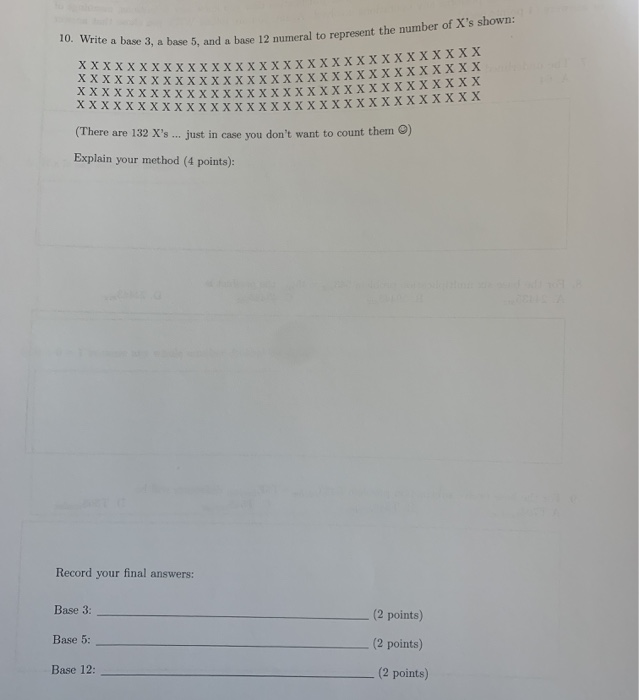 Solved 10. Write a base 3, a base 5, and a base 12 numeral | Chegg.com