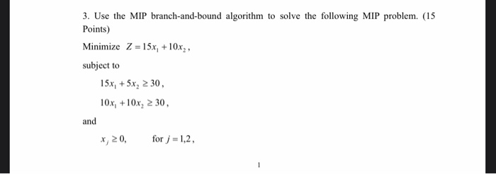 Solved 3. Use the MIP branch-and-bound algorithm to solve | Chegg.com