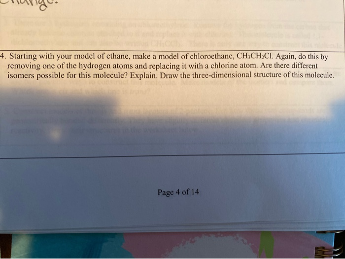 Solved Си[ 4с. 4. Starting with your model of ethane, make a | Chegg.com