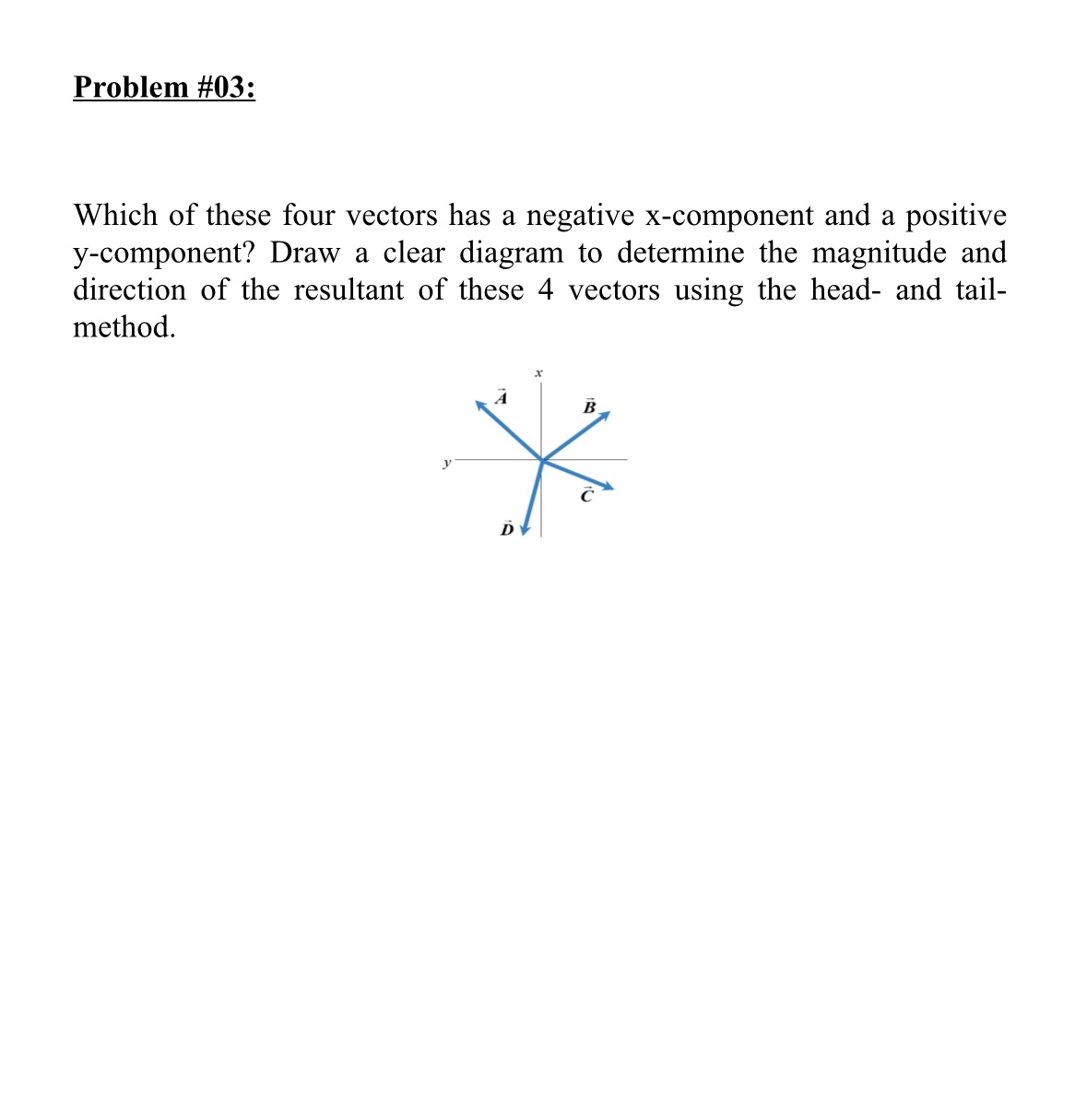 Solved Problem #03:Which of these four vectors has a | Chegg.com