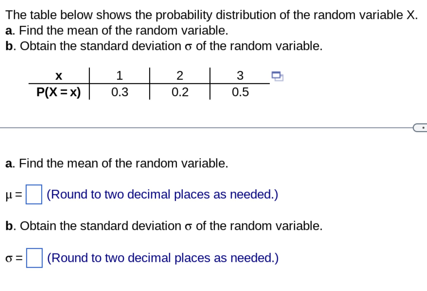 Solved The table below shows the probability distribution of | Chegg.com