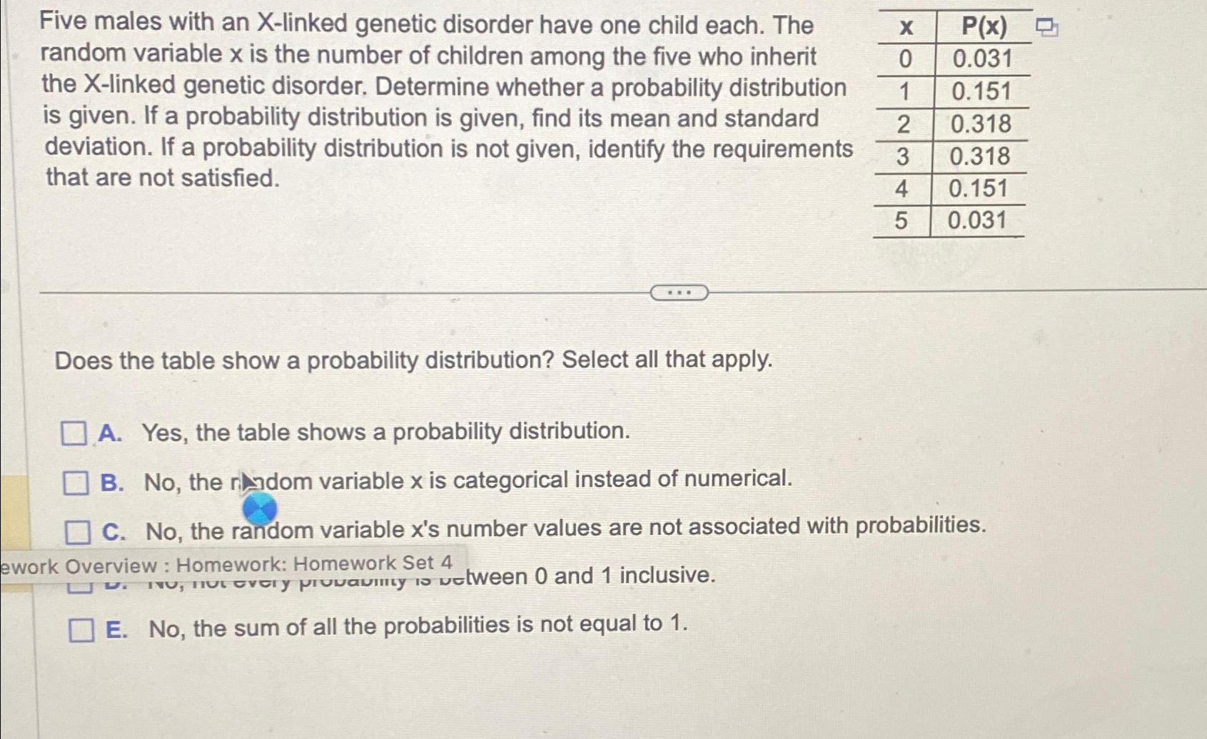 Solved Five males with an X-linked genetic disorder have one | Chegg.com