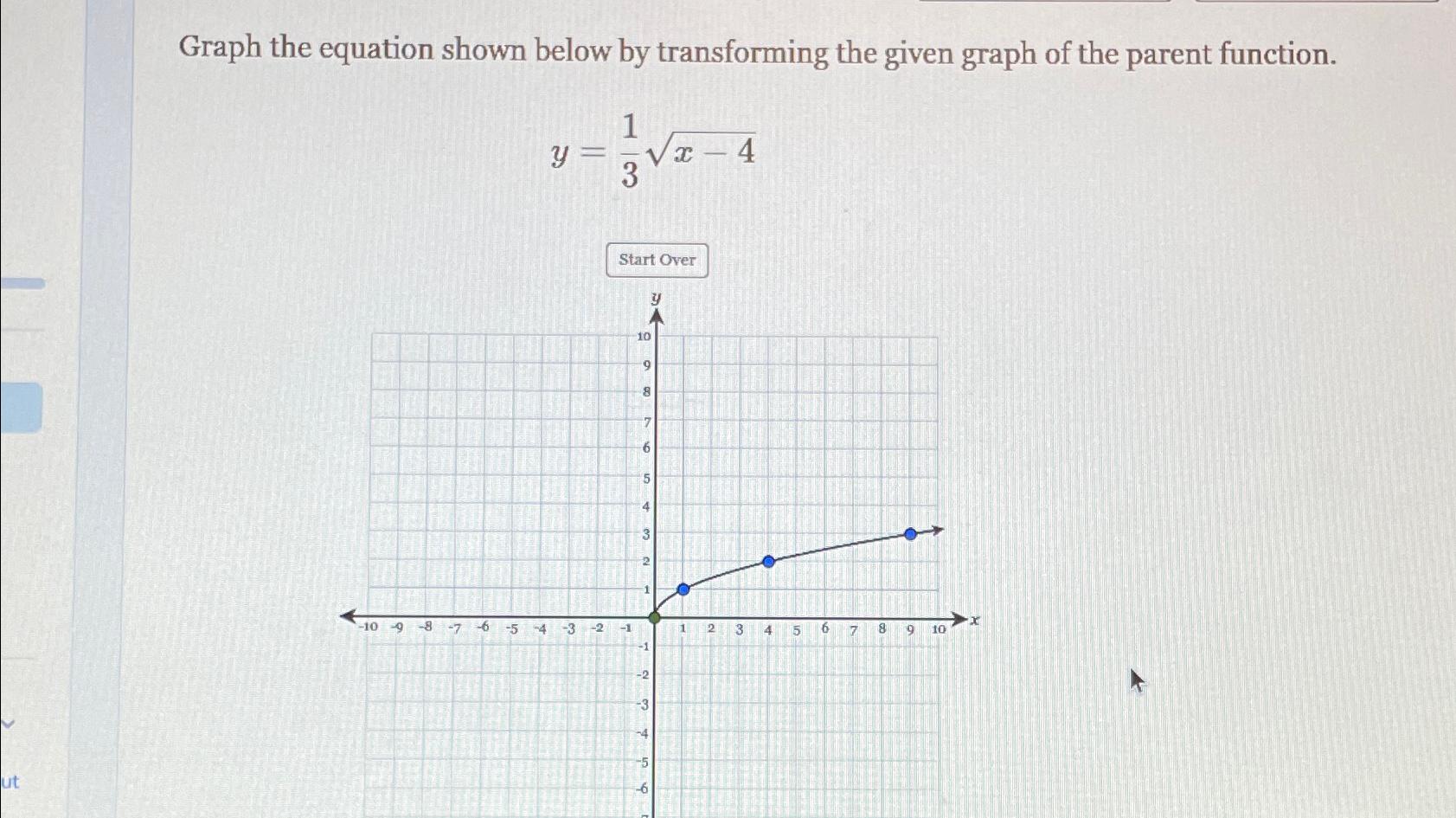 Solved Graph the equation shown below by transforming the | Chegg.com