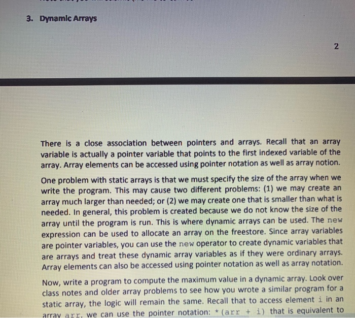 Solved 3 Dynamic Arrays There Is A Close Association