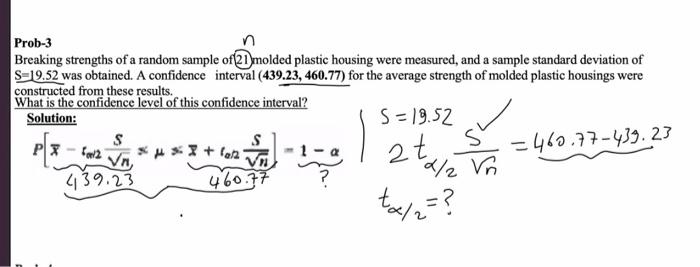 Solved Prob-1 Construct a 95% two-sided confidence interval | Chegg.com