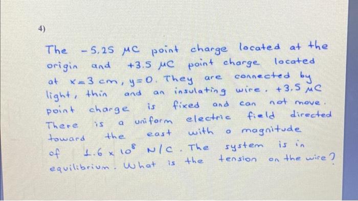 Solved The - 5.25 μ C point charge located at the origin and | Chegg.com