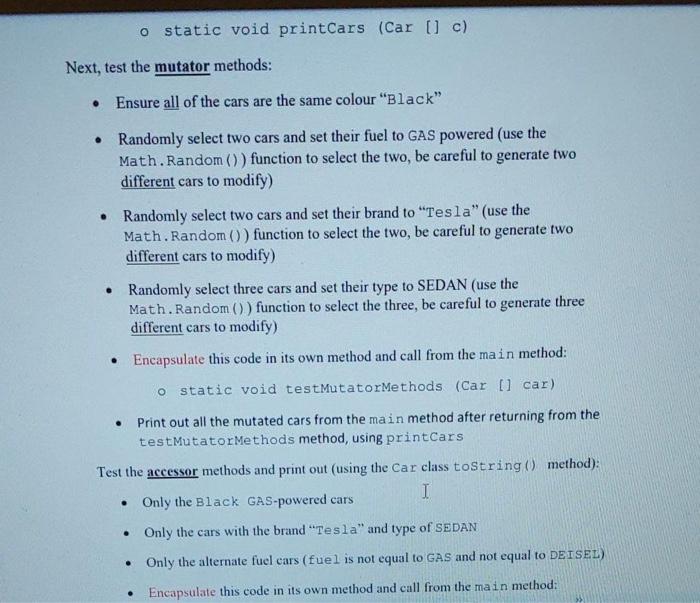 Solved C5.1. (Chapter 9) Design a public class named Car to | Chegg.com