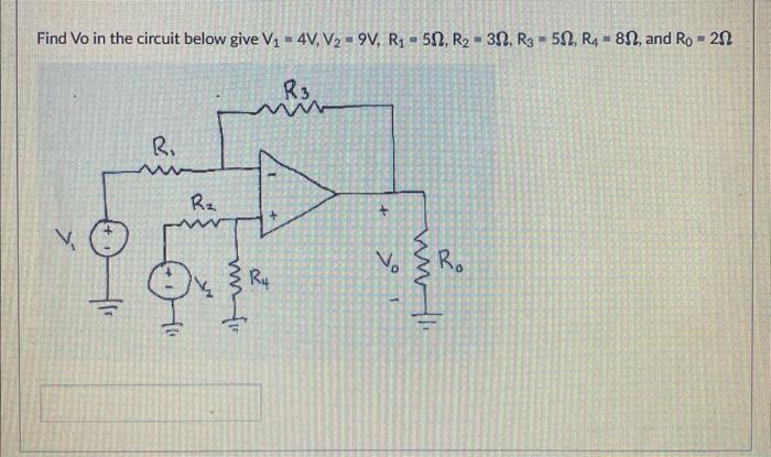 Solved Find V0 in the circuit below give | Chegg.com