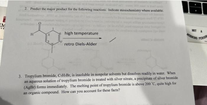 Solved 2. Predict the major product for the following | Chegg.com