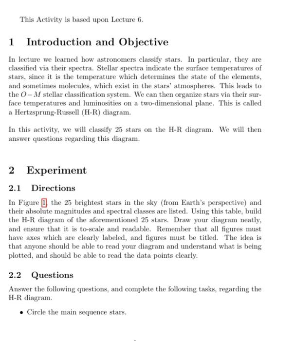 This Activity is based upon Lecture 6. 1 Introduction | Chegg.com