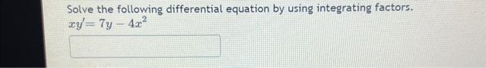 Solved Solve the following differential equation by using | Chegg.com