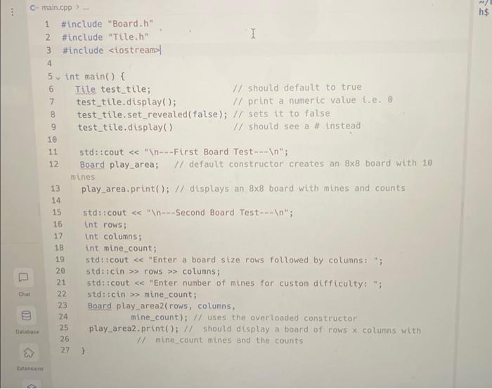 Solved Your main.cpp file should not be changed. If your | Chegg.com
