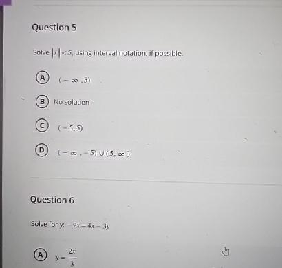 Solved Question 5Solve |x|
