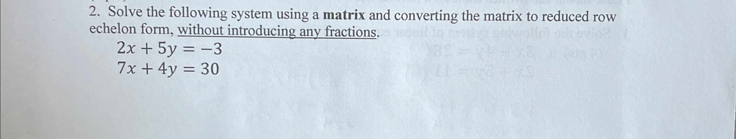 Solved Solve the following system using a matrix and | Chegg.com
