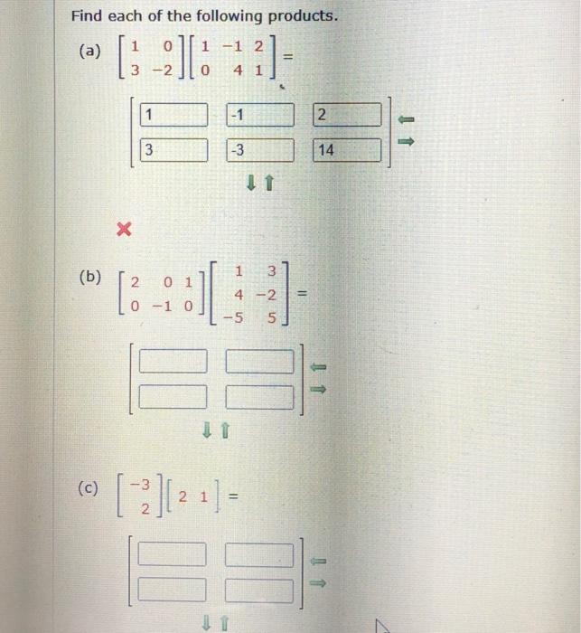 Solved Find each of the following products. (a) | Chegg.com