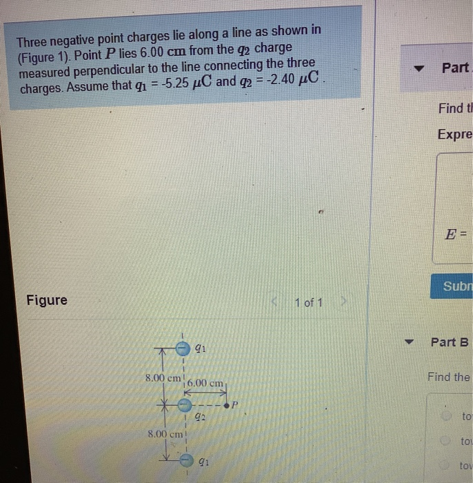 Solved Three negative point charges lie along a line as | Chegg.com