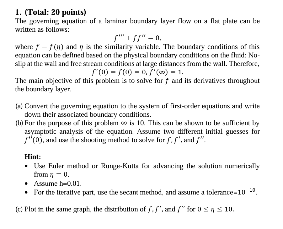 Solved (Total: 20 ﻿points)The governing equation of a | Chegg.com