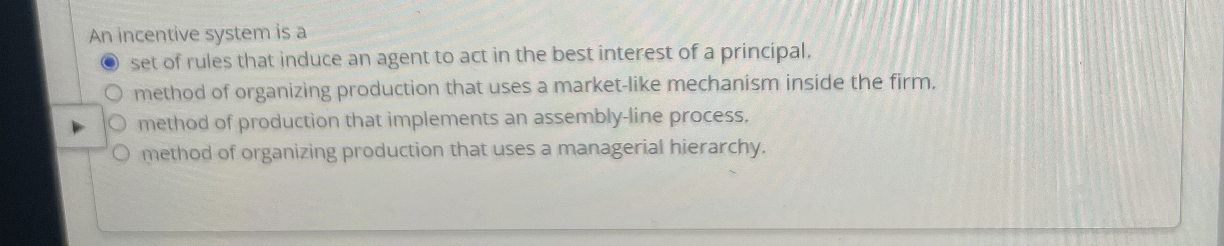 Solved An incentive system is aset of rules that induce an | Chegg.com