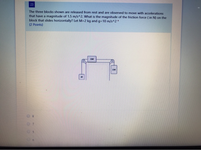 Solved 23 The three blocks shown are released from rest and | Chegg.com
