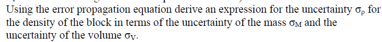 Solved Using the error propagation equation derive an | Chegg.com