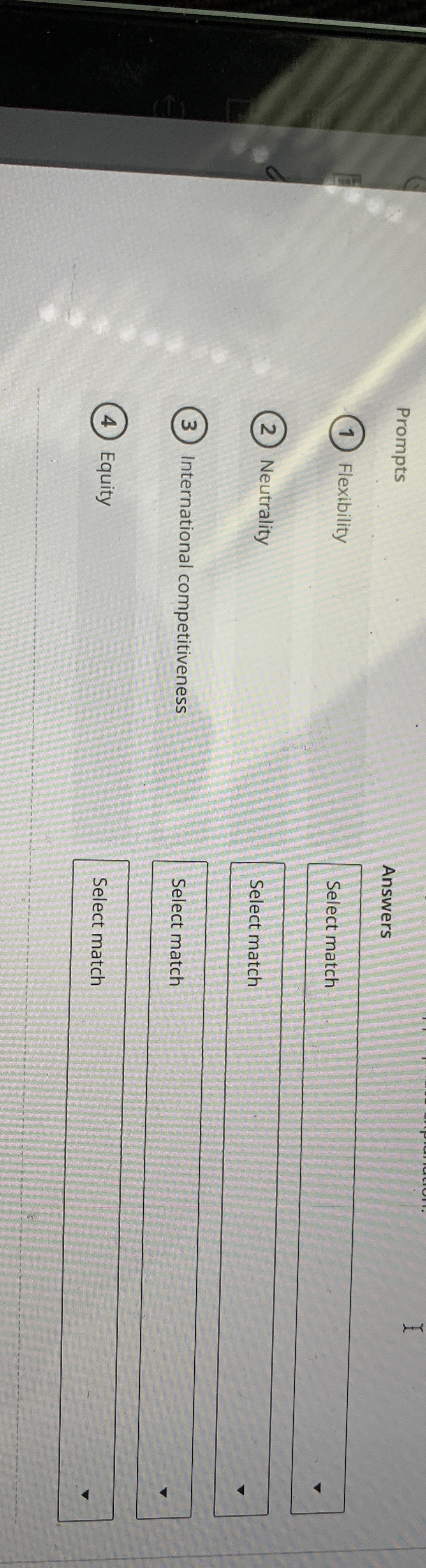 Solved Prompts(1) ﻿FlexibilityEquityAnswersSelect | Chegg.com