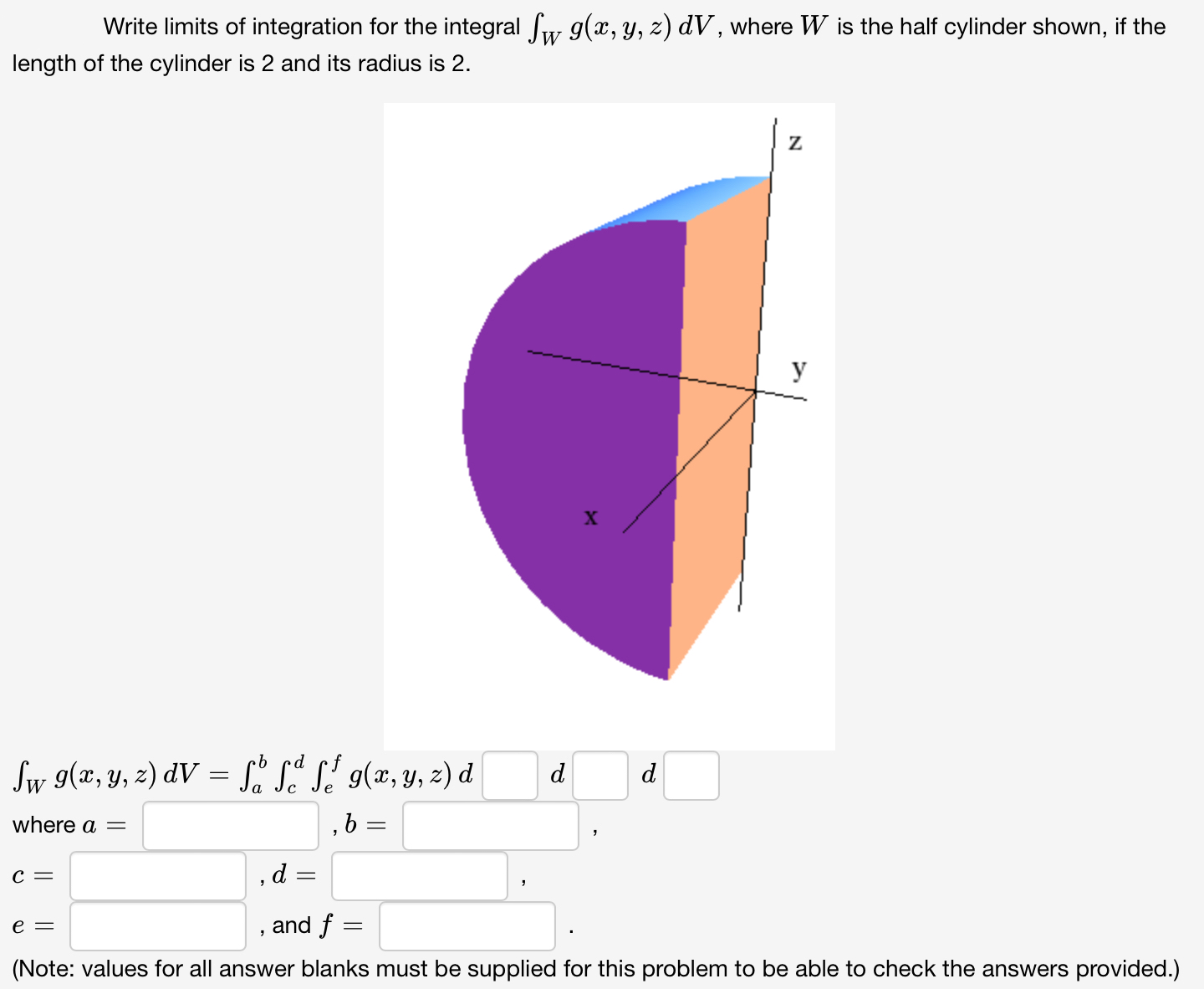 Solved Write limits of integration for the integral | Chegg.com