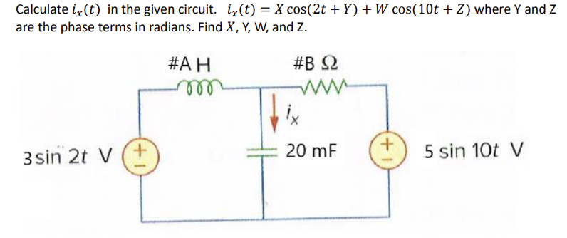 Solved Calculate ix(t) ﻿in the given circuit. | Chegg.com
