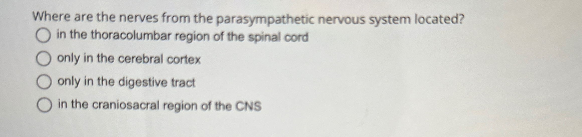 Solved Where are the nerves from the parasympathetic nervous | Chegg.com