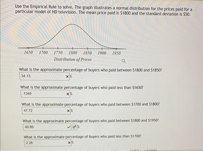 Solved Use the Empirical Rule to solve. The graph | Chegg.com