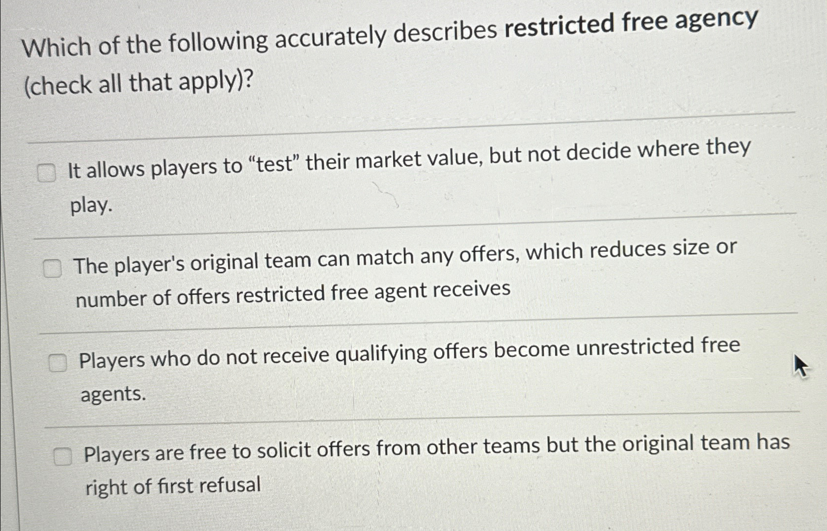 Solved Which of the following accurately describes | Chegg.com