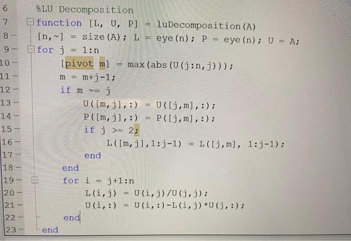 Solved Need some MATLAB help with creating fsolve and my LU | Chegg.com