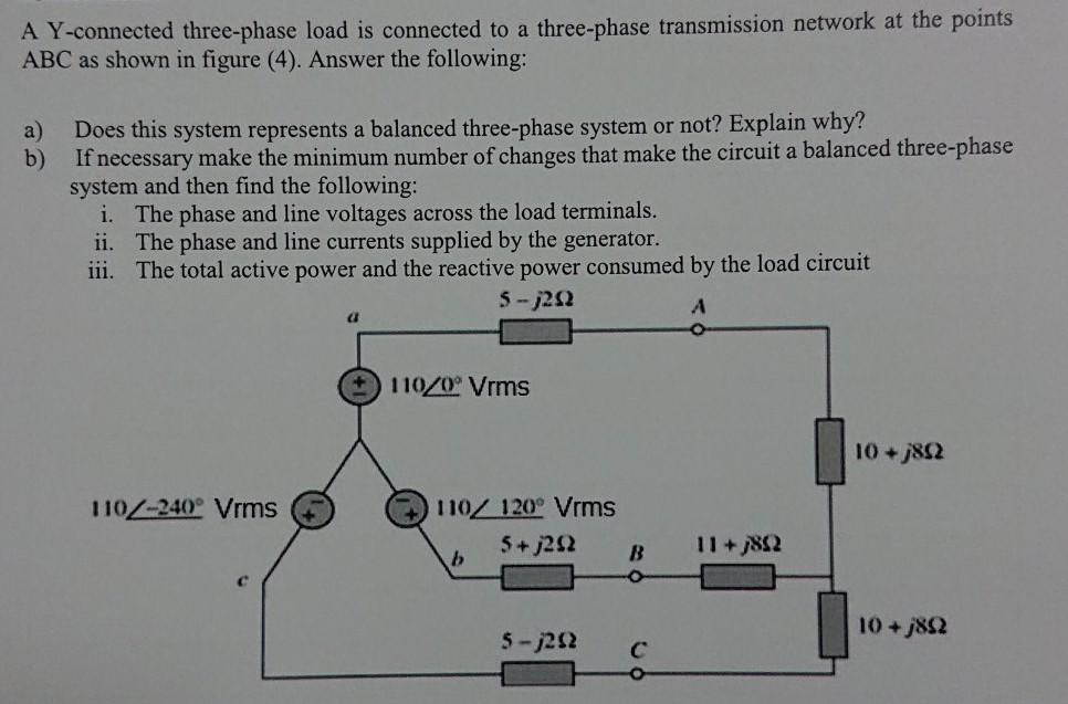 Solved A Y-connected three-phase load is connected to a | Chegg.com