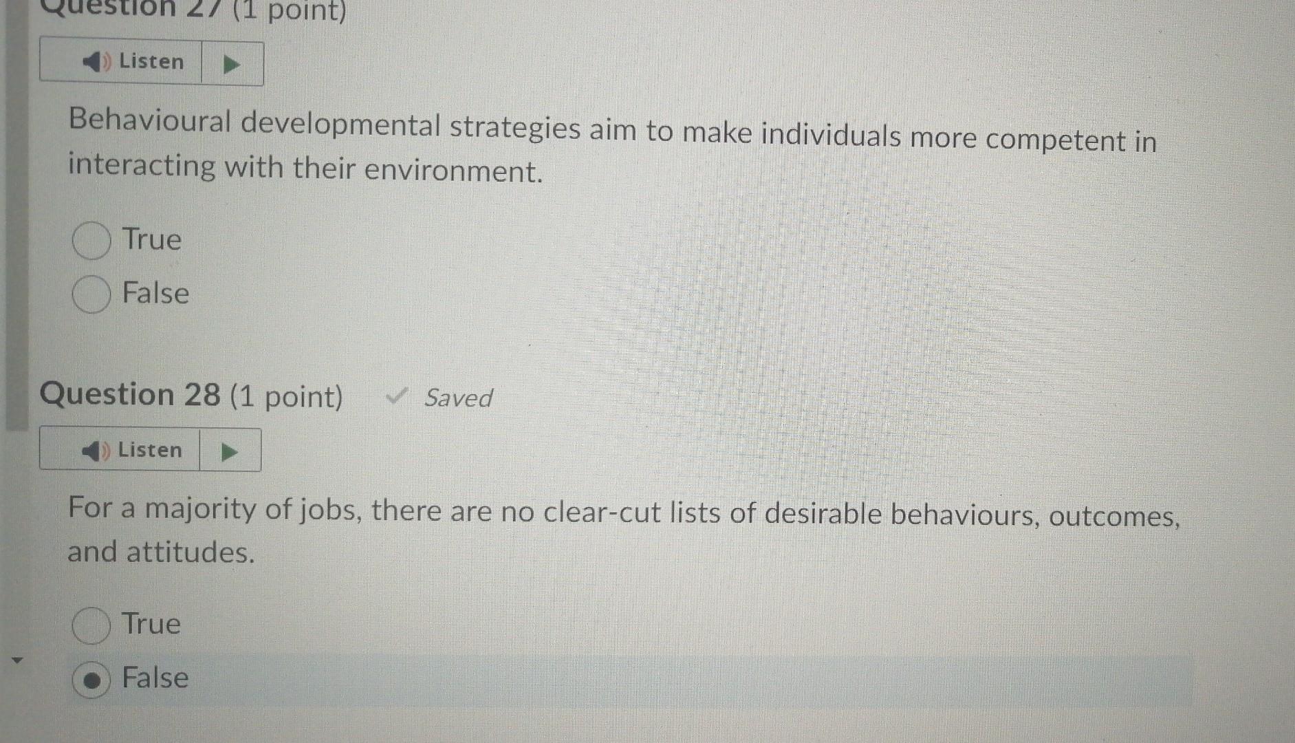 Solved Behavioural developmental strategies aim to make | Chegg.com