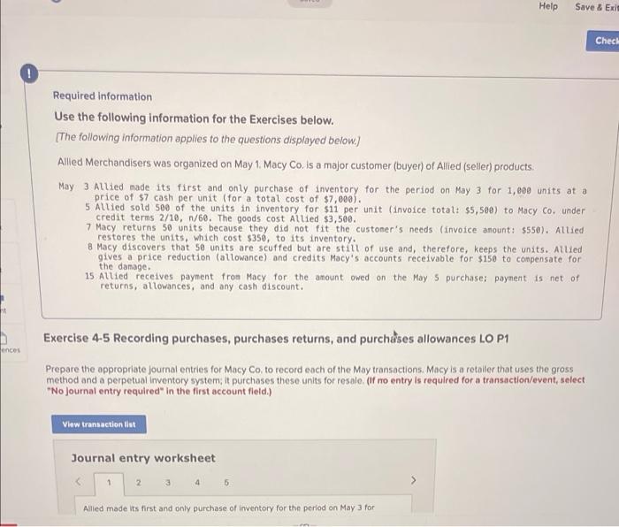 Solved Help Save & Exit Check Required Information Use the | Chegg.com