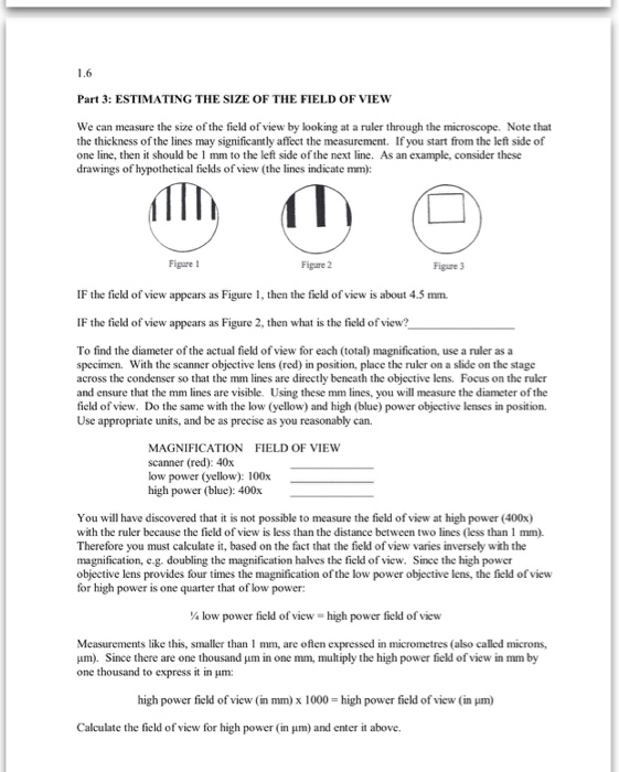 Solved 1 of 8 LAB 1: THE MICROSCOPE Name: ID# Station: | Chegg.com