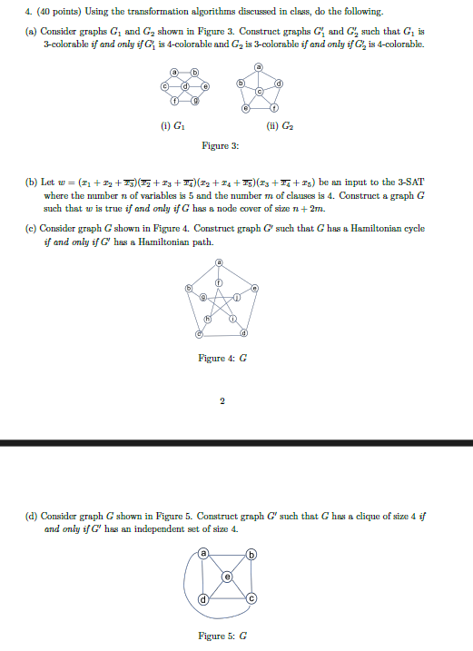 Solved (40 ﻿points) ﻿Using the transformation algorithms | Chegg.com