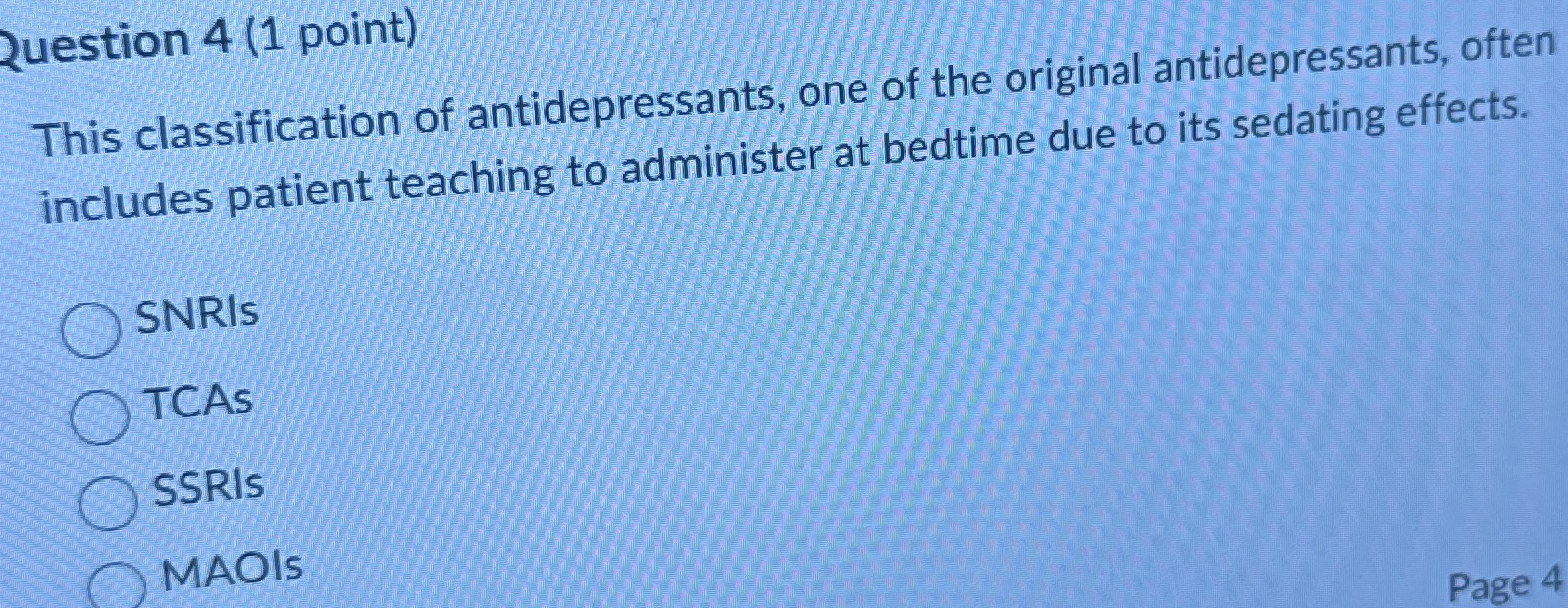 Solved 2uestion 4 (1 ﻿point)This classification of | Chegg.com