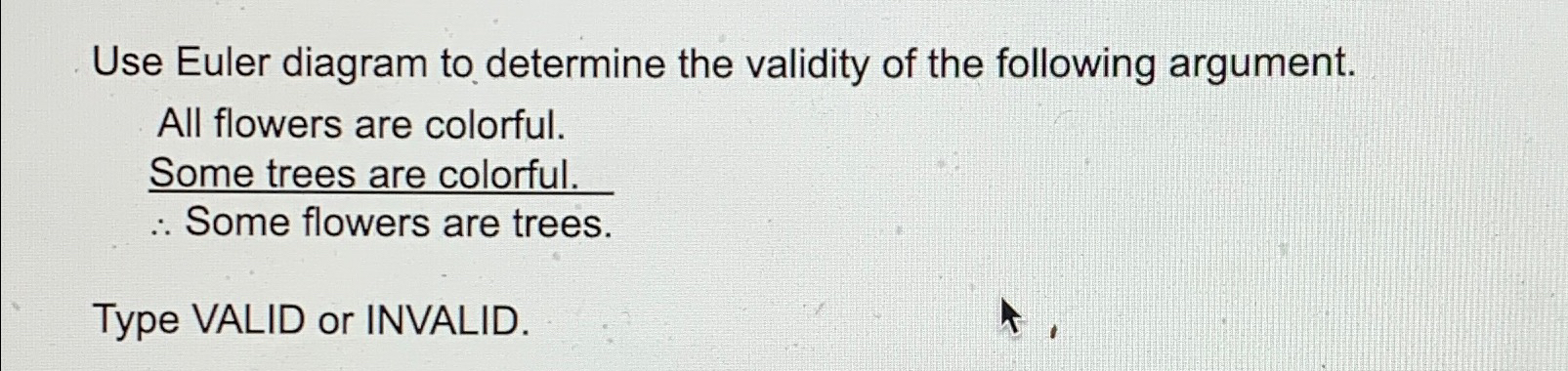 Solved Use Euler diagram to determine the validity of the | Chegg.com