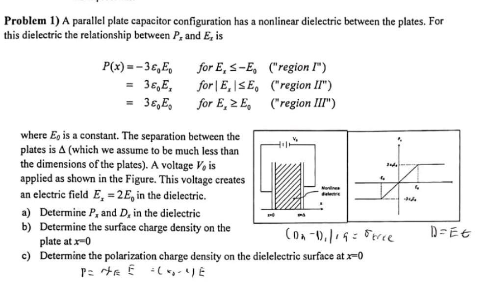 Solved Problem 1) A parallel plate capacitor configuration | Chegg.com