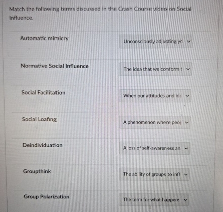 Solved Match the following terms discussed in the Crash | Chegg.com