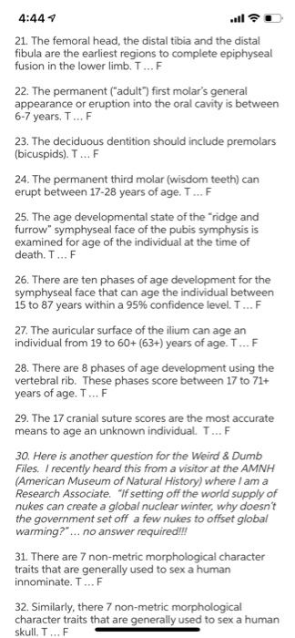 Solved 4:43 l 11. The forensic software known as Fordisc can | Chegg.com